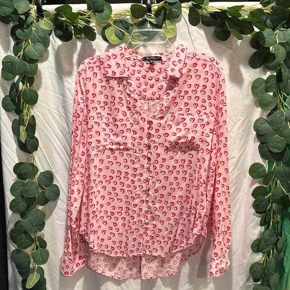 Velvet Heart | Tops | Velvet Heart Pink Print Blouse Size Xl | Poshmark
